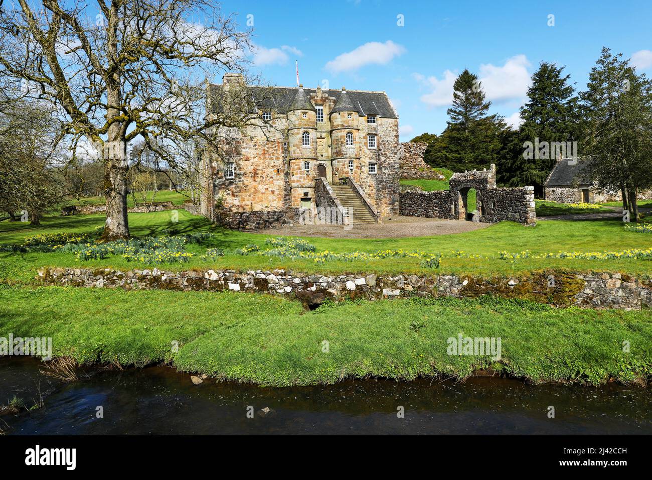 Rowallan Castle, Kilmaurs near Kilmarnock, Ayrshire, Scotland. This ...