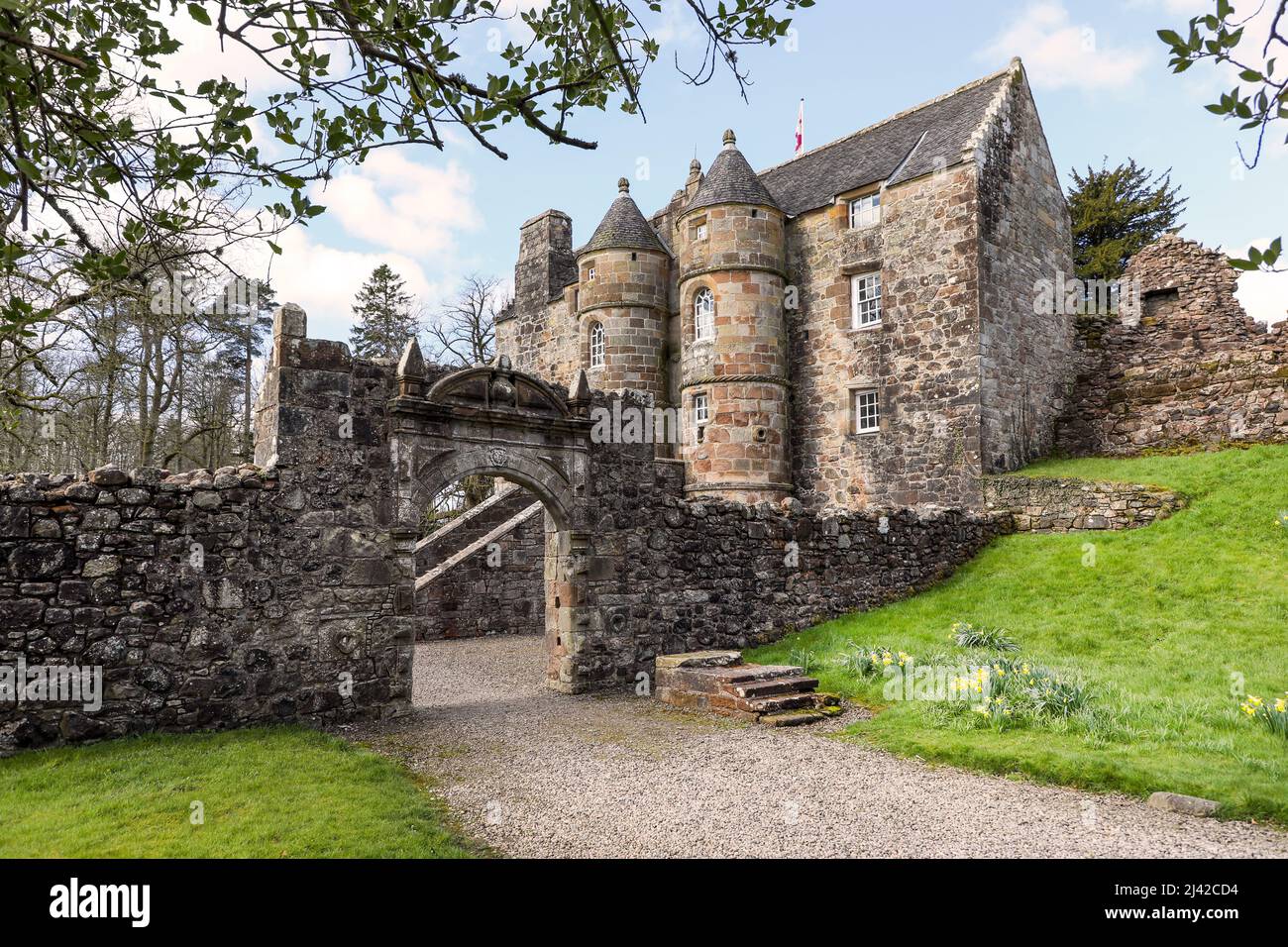 Rowallan Castle, Kilmaurs near Kilmarnock, Ayrshire, Scotland. This ...