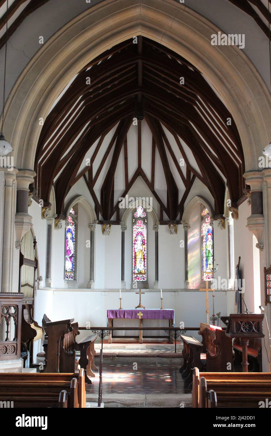 Altar in Christ Church, Gretton, Gloucestershire Stock Photo - Alamy