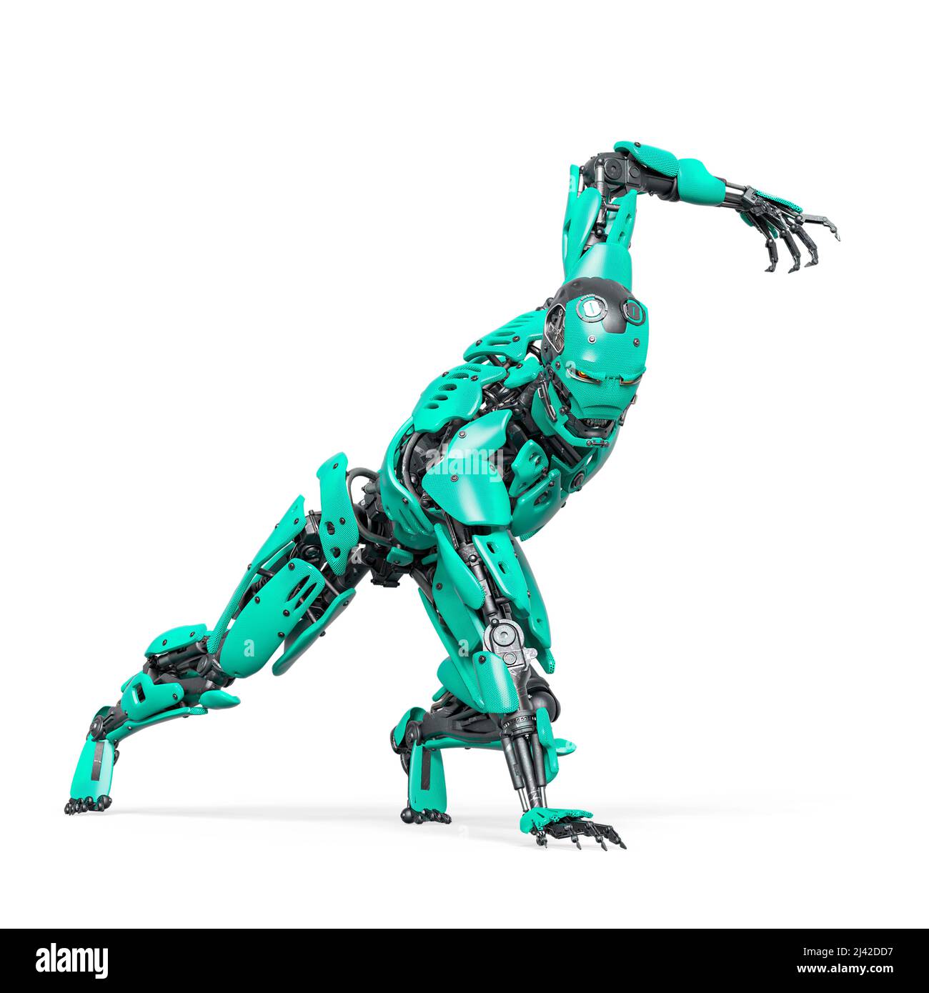 cyborg is loading a panther pose, 3d illustration Stock Photo - Alamy