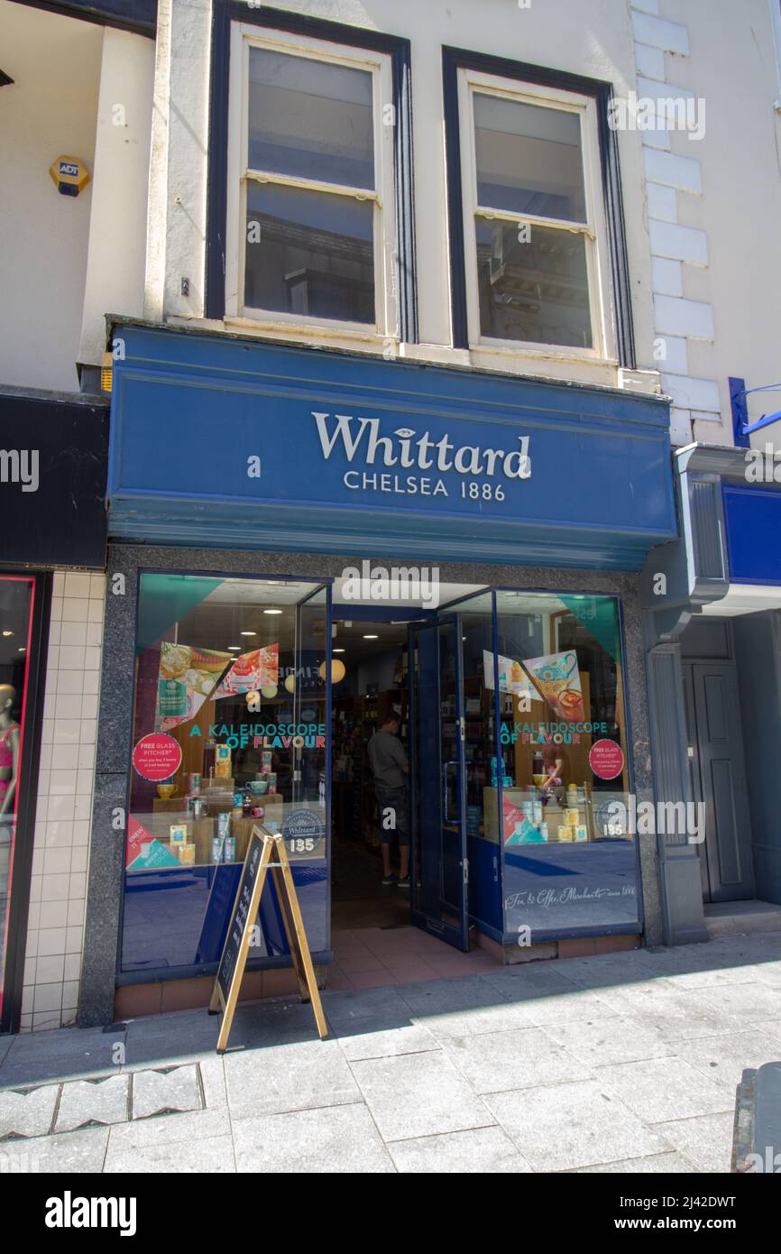 EXETER, UK - JULY 18, 2021 branch of Whittard coffee and tea merchants ...