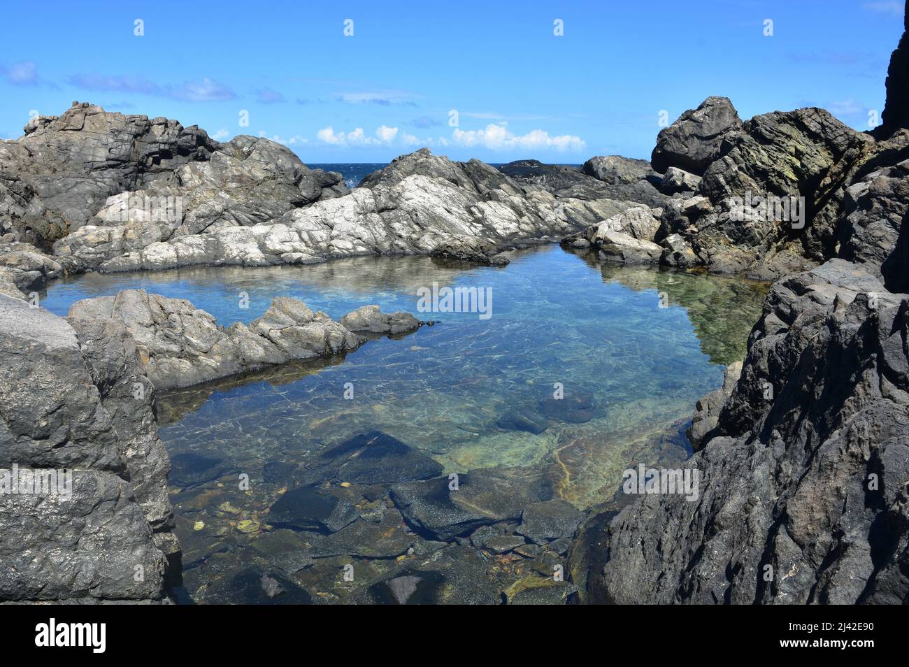 Stunning serene secret hidden natural pool among lava rocks in Aruba ...