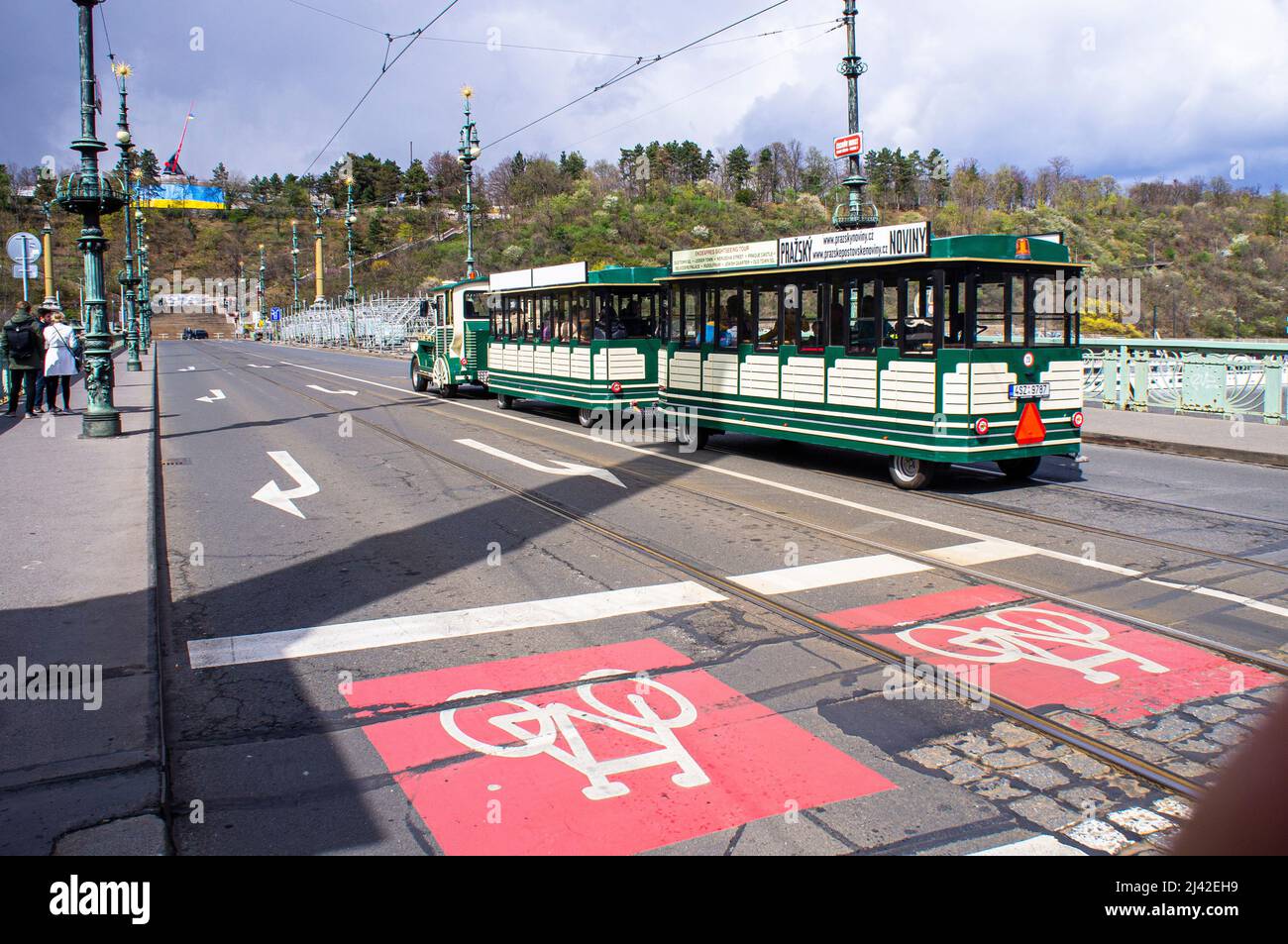The giant blue and yellow Ukrainian flag hangs on former Stalin ...