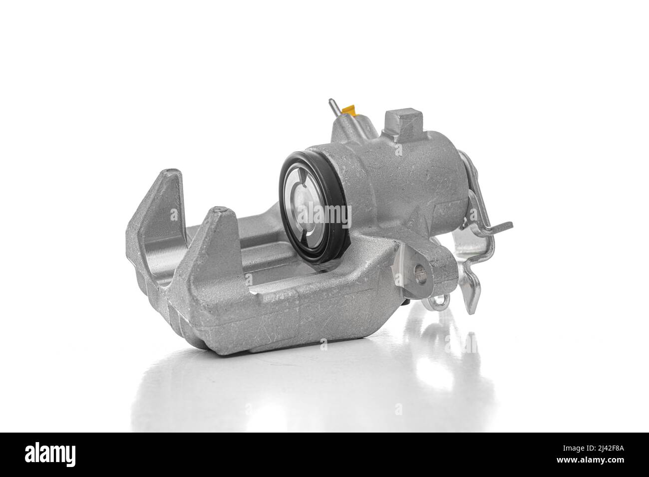 Car rear brake caliper isolated on white background Stock Photo - Alamy