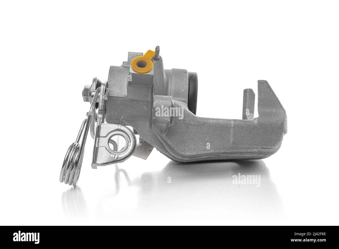 Car rear brake caliper isolated on white background Stock Photo - Alamy