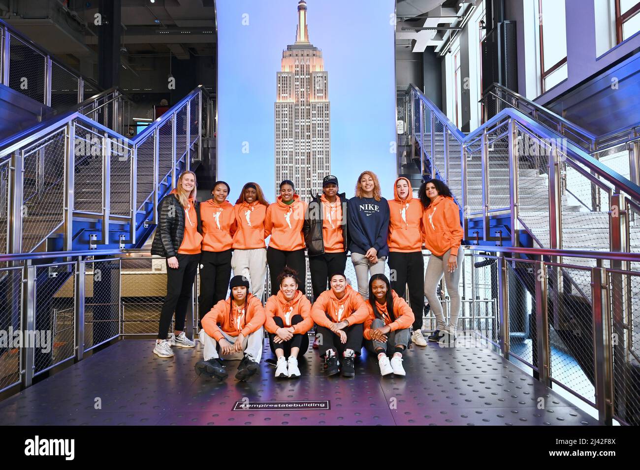 New York, USA. 11th Apr, 2022. Top women's basketball athletes and WNBA ...
