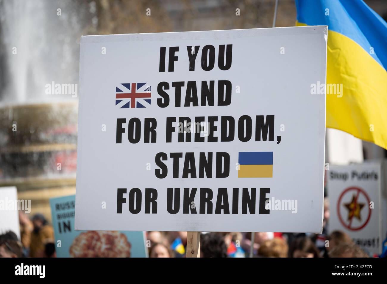 If you stand for freedom stand for Ukraine sign Stock Photo - Alamy