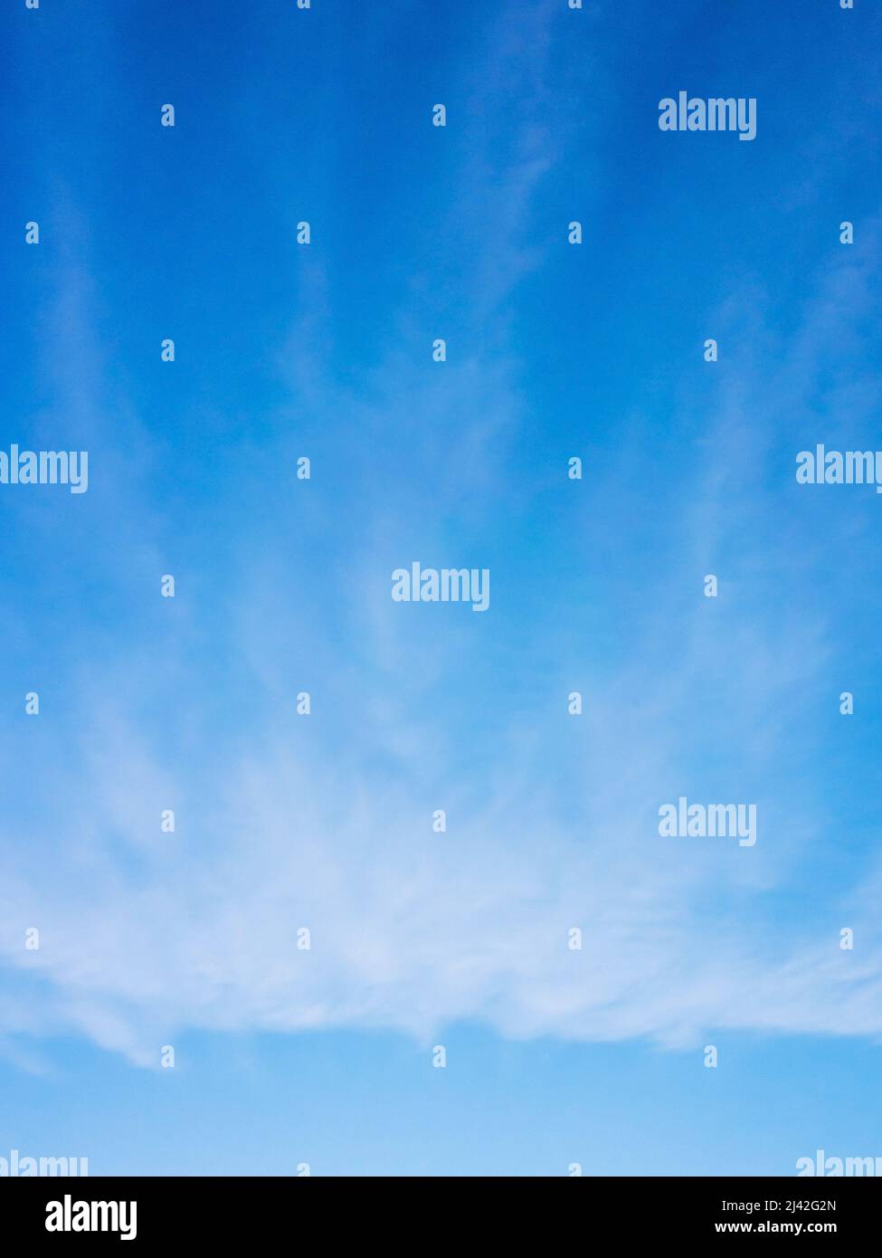 Blue sky with soft clouds, natural vertical photo background Stock ...