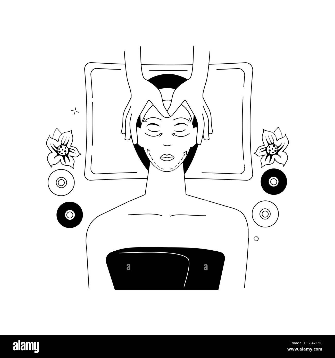 Facial massage abstract concept vector illustration. Spa treatment ...