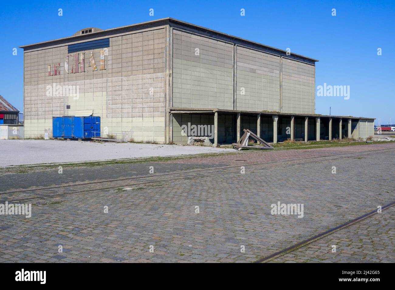 Restored wineries, Dunkirk harbor, Dunkirk, Nord, Hauts-de-France ...