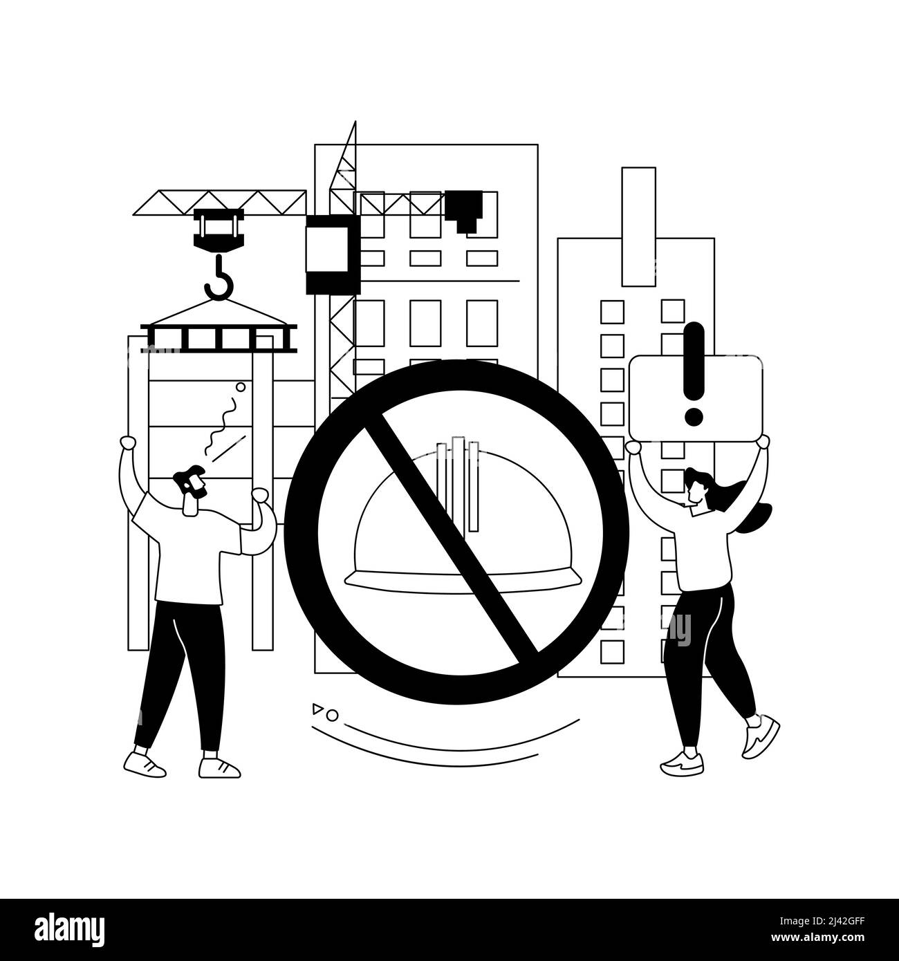 Illegal building abstract concept vector illustration. Illegal ...