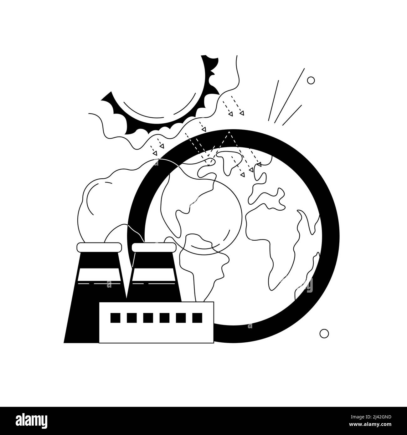 Greenhouse gas emissions abstract concept vector illustration ...