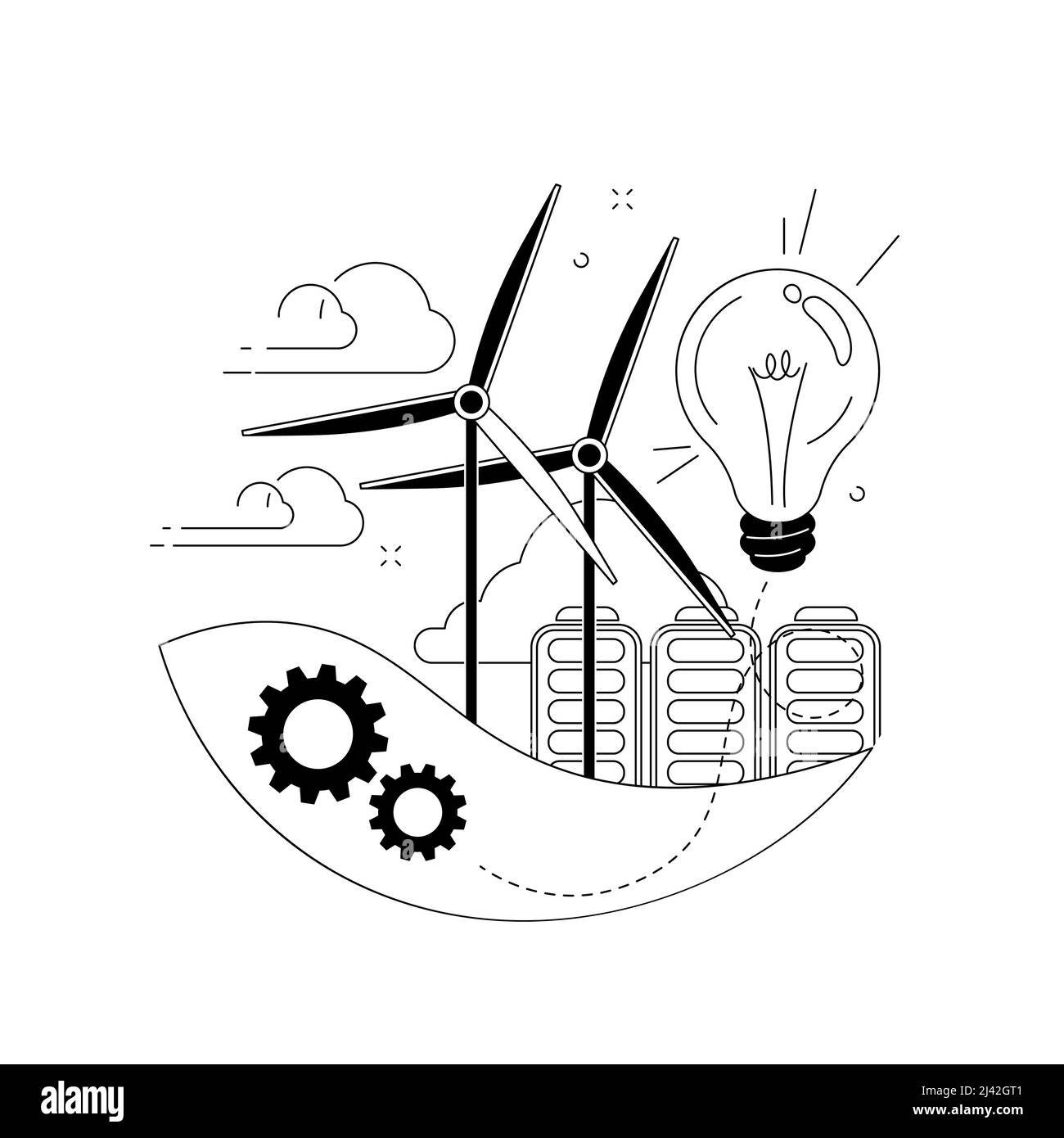 Wind power abstract concept vector illustration. Renewable energy ...