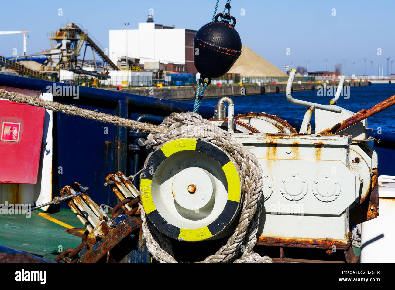 Tug, detail view, Dunkirk harbor, Dunkirk, Nord, Hauts-de-France ...
