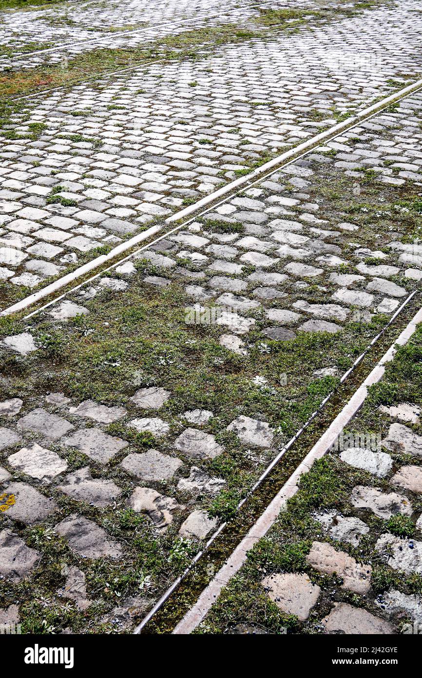Disused railway tracks, Dunkirk harbor, Dunkirk, Nord, Hauts-de-France ...