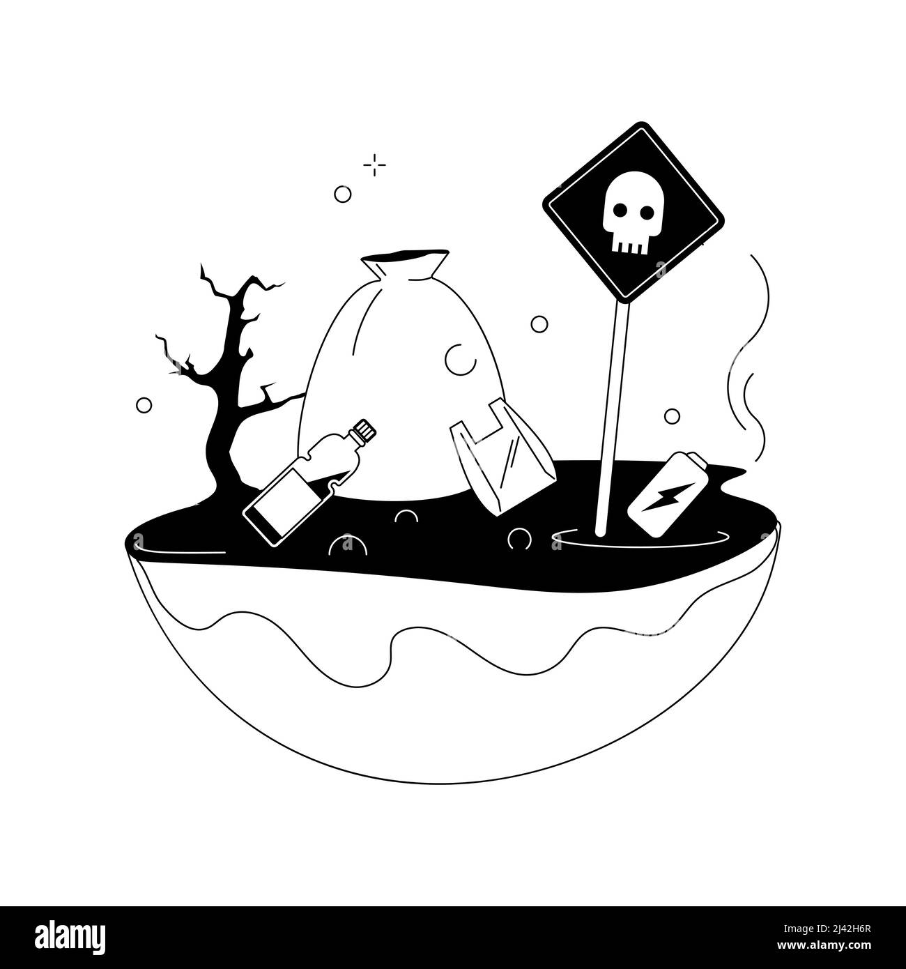 Soil pollution abstract concept vector illustration. Land degradation ...