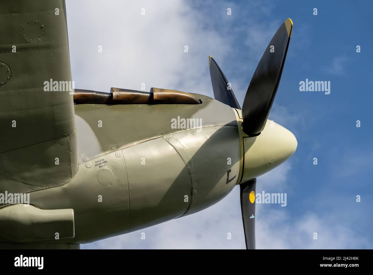 spitfire aircraft closeup of nose and propellers of plane Stock Photo ...