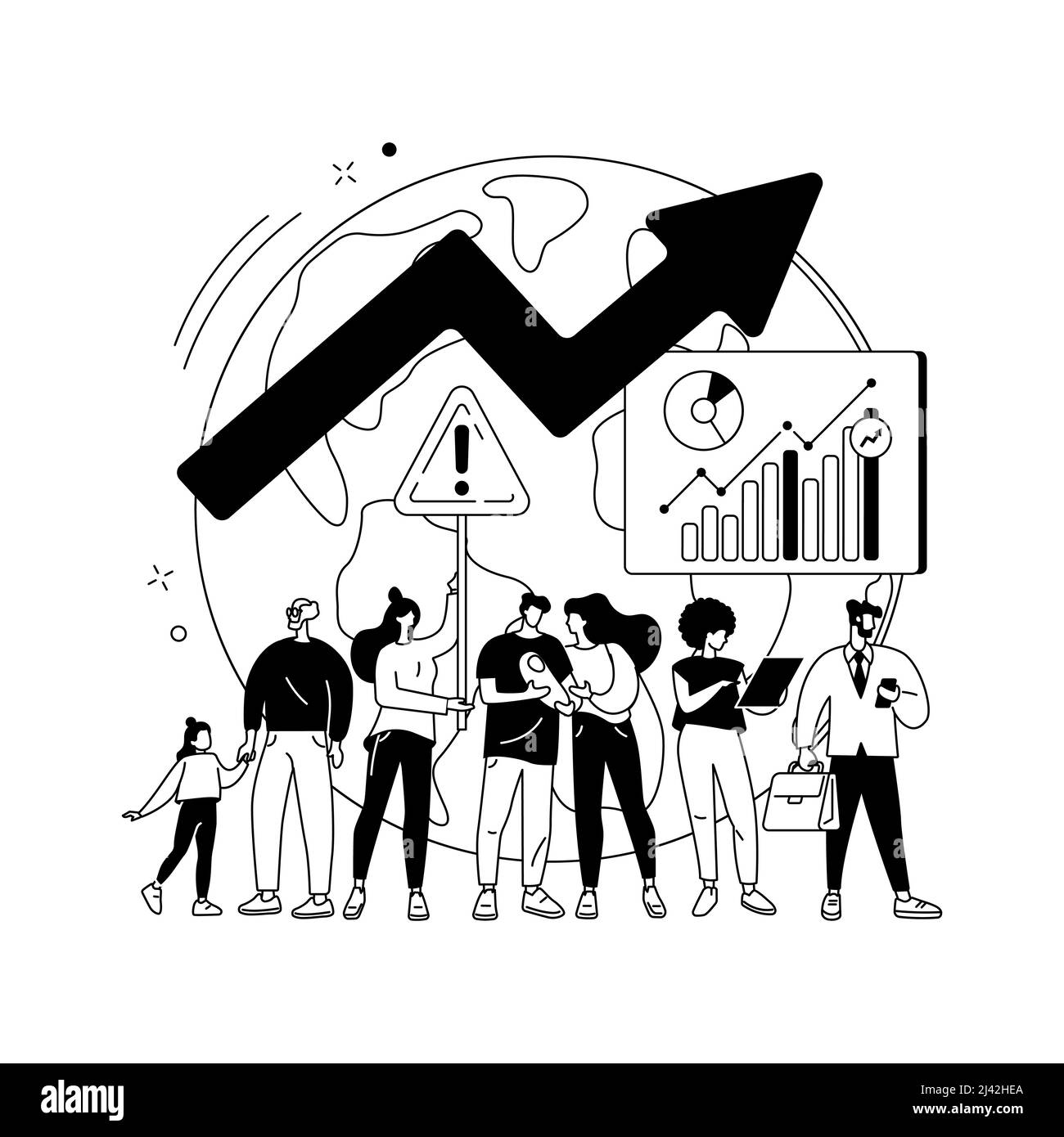Population growth abstract concept vector illustration. Census service ...