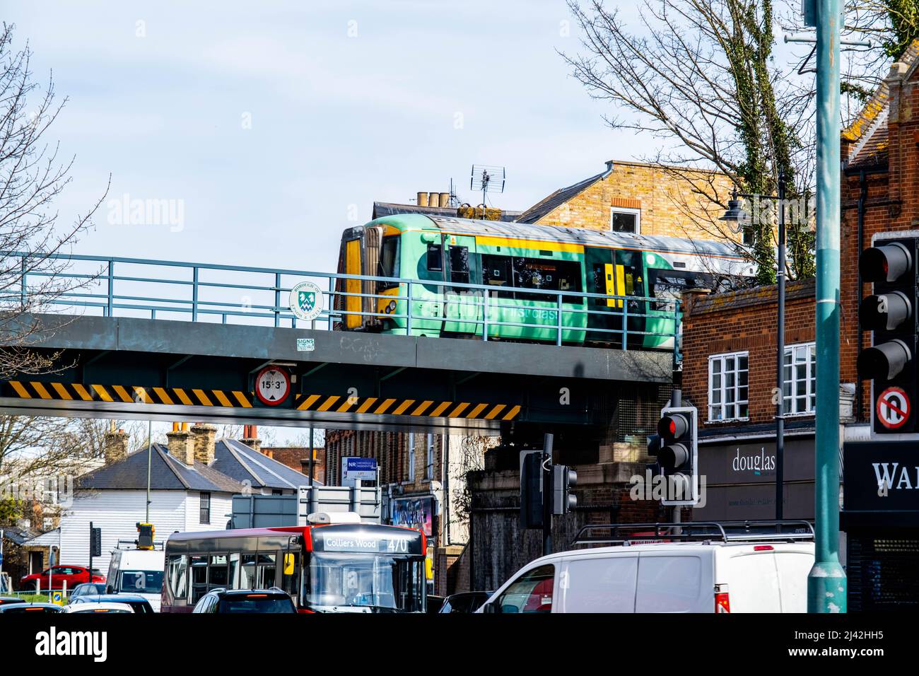 Epsom Surrey London UK, April 11 2022, Southern Rail Commuter Train ...