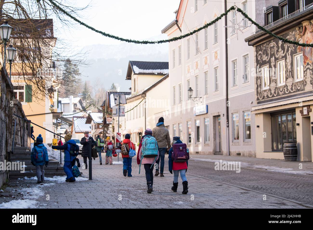 Garmisch-Partenkirchen, Germany - February 22,2022 : Street view of the ...