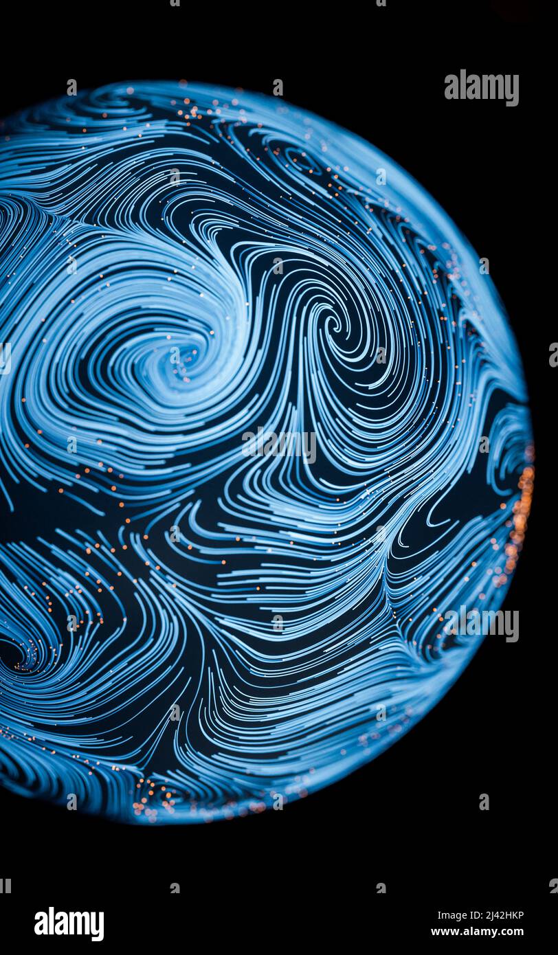 Wave Pattern With Flowing Curl Lines 3d Rendering Computer Digital