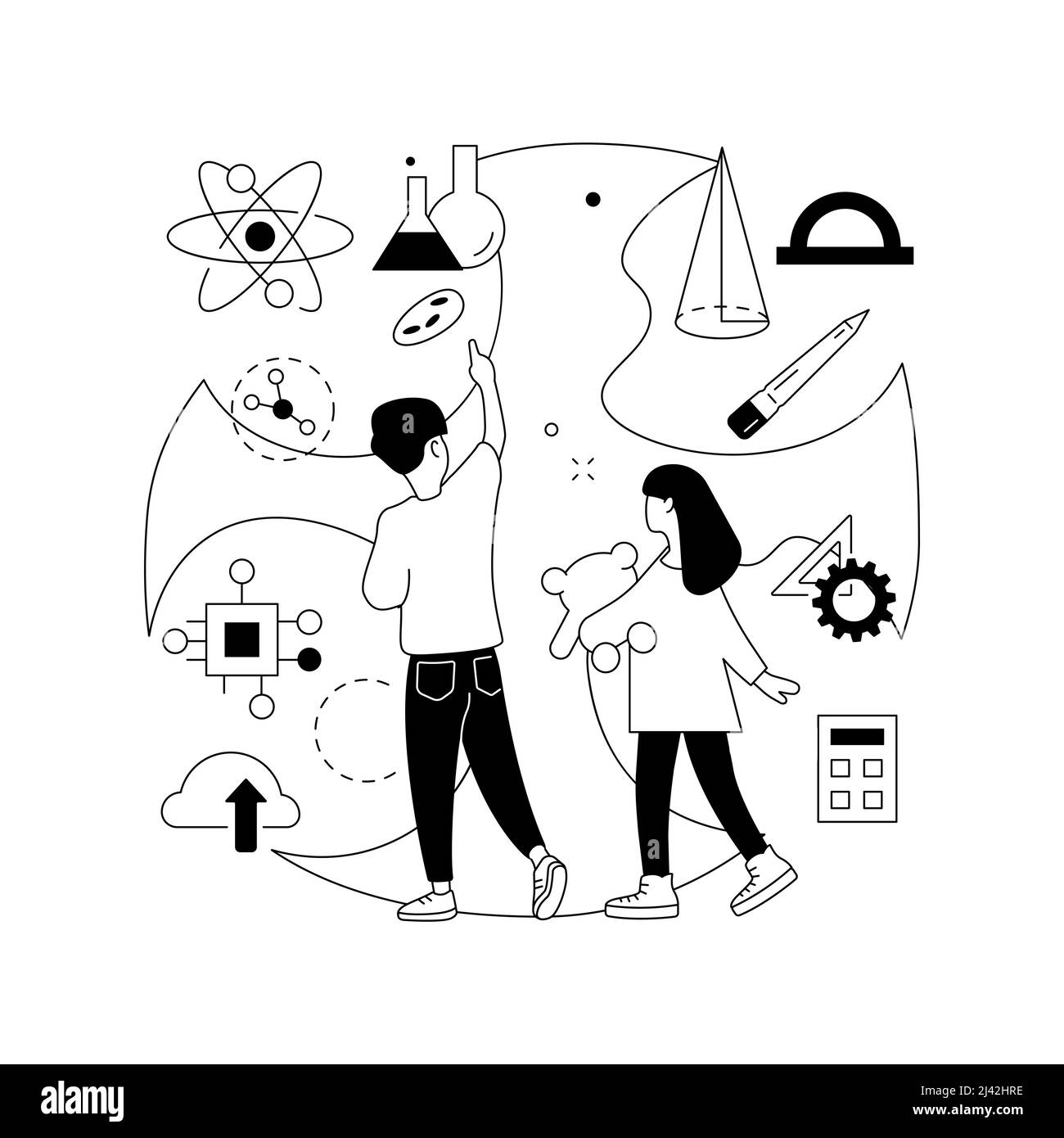 STEM education abstract concept vector illustration. STEM integration ...