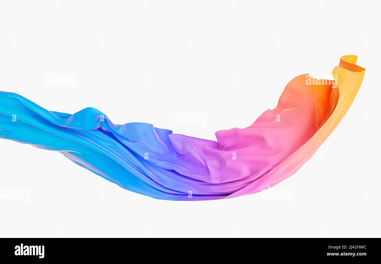 Flowing wave cloth, 3d rendering. Computer digital drawing Stock Photo ...