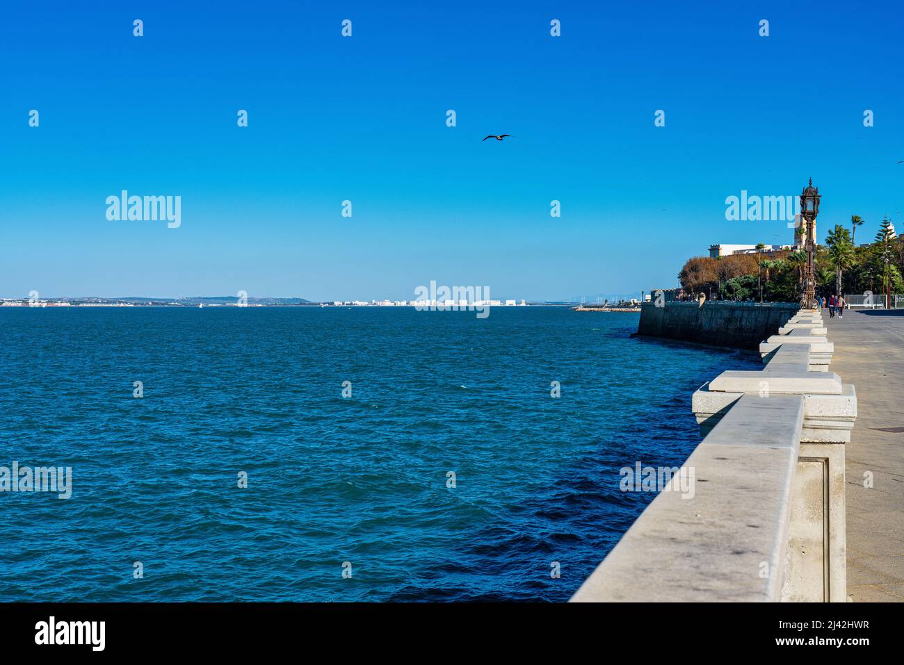 Walk at the bay of Cadiz in Spain, Europe Stock Photo - Alamy
