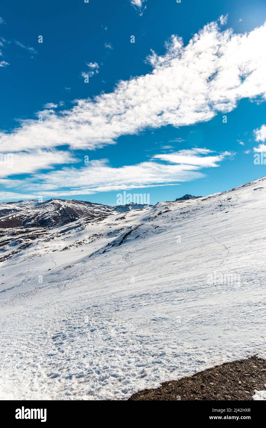 Snow capped sierra nevada mountains granada hi-res stock photography ...