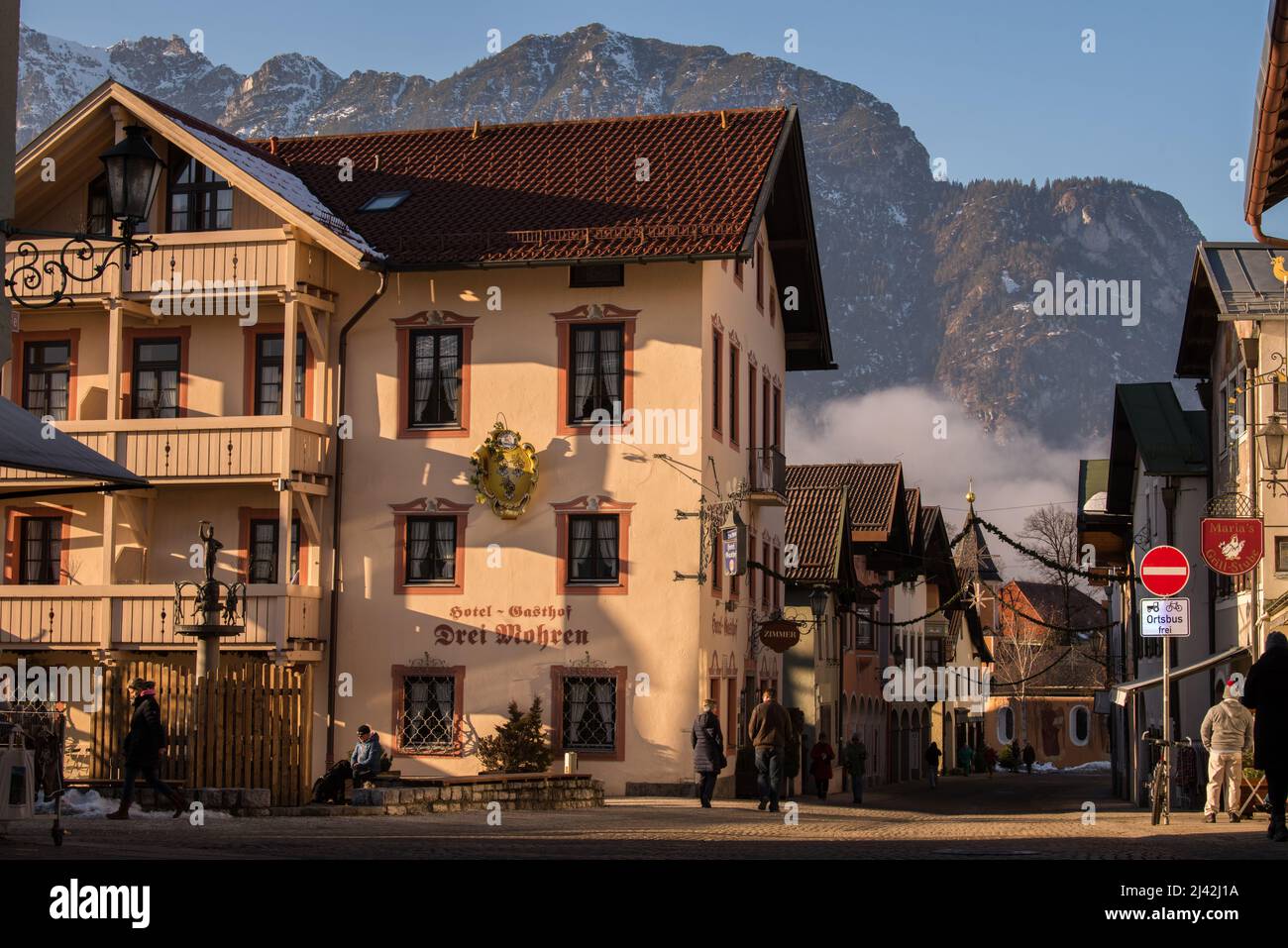 Garmisch-Partenkirchen, Germany - February 22,2022 : Street view of the ...