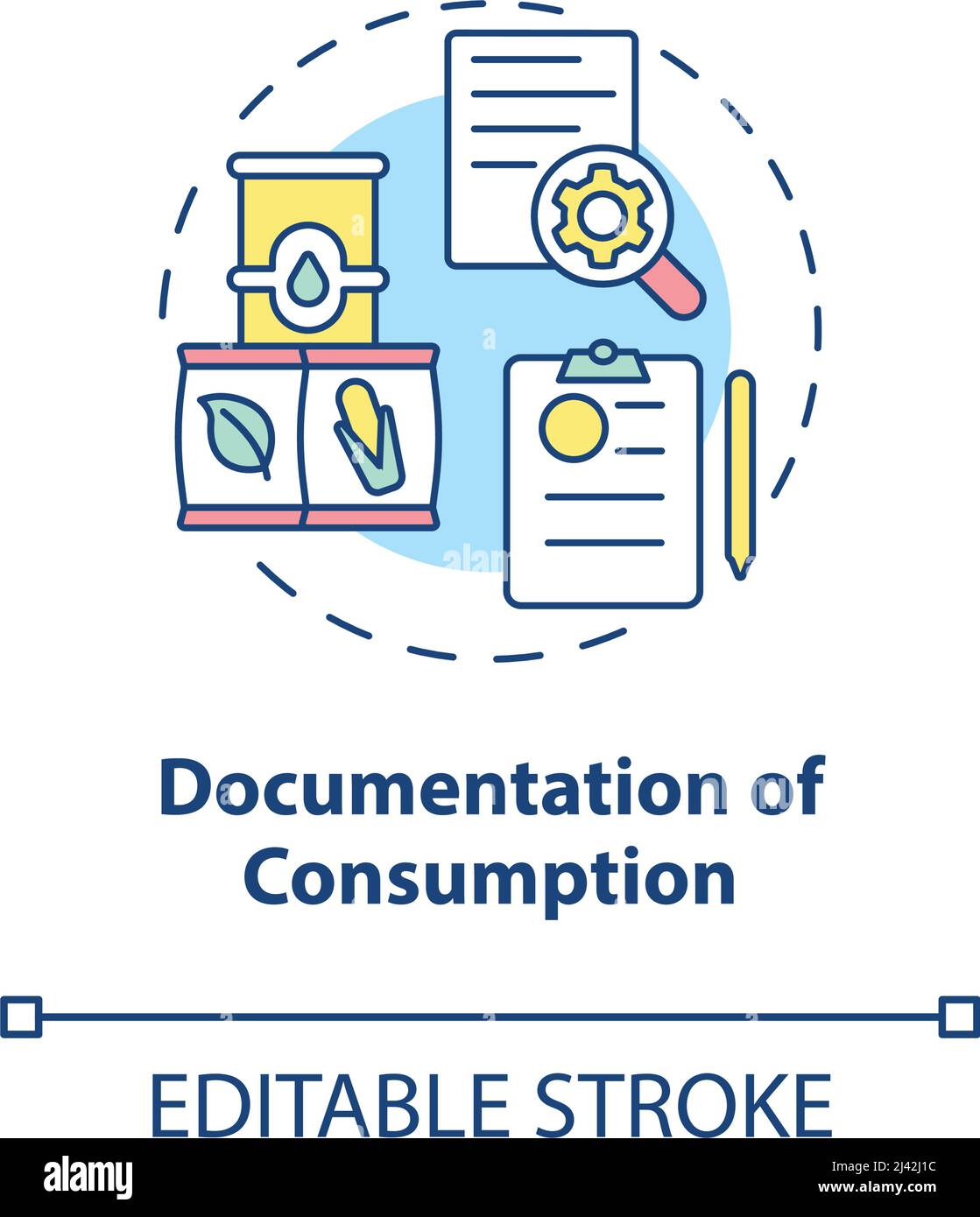 Documentation process line illustration Stock Vector Images - Alamy
