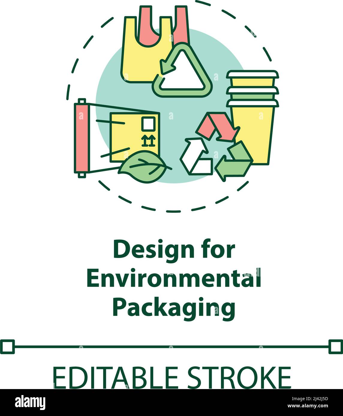 Design for environmental packaging concept icon Stock Vector Image ...