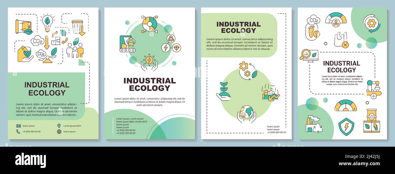 Industrial ecology system green brochure template Stock Vector Image ...