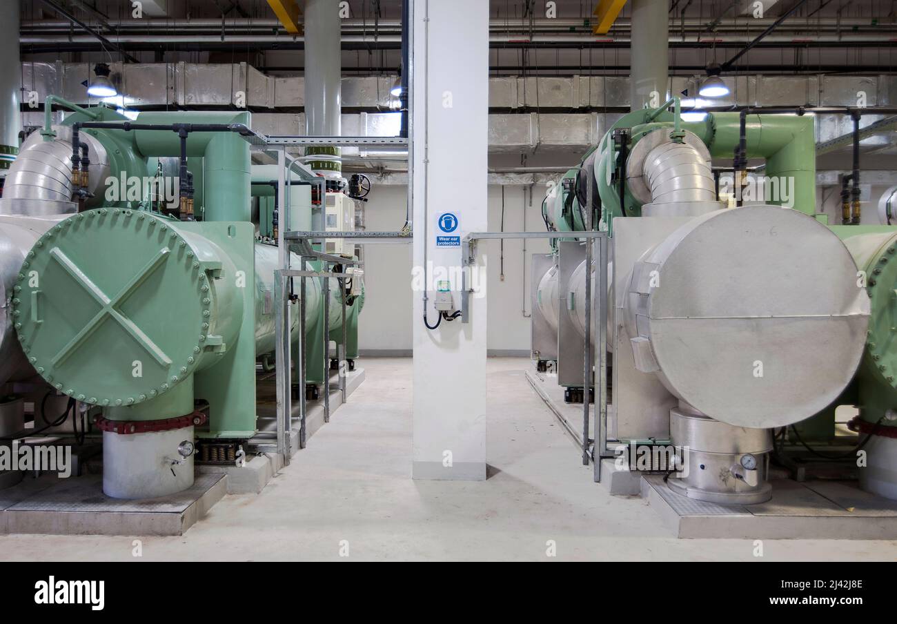 district cooling plant machinery hall Stock Photo - Alamy
