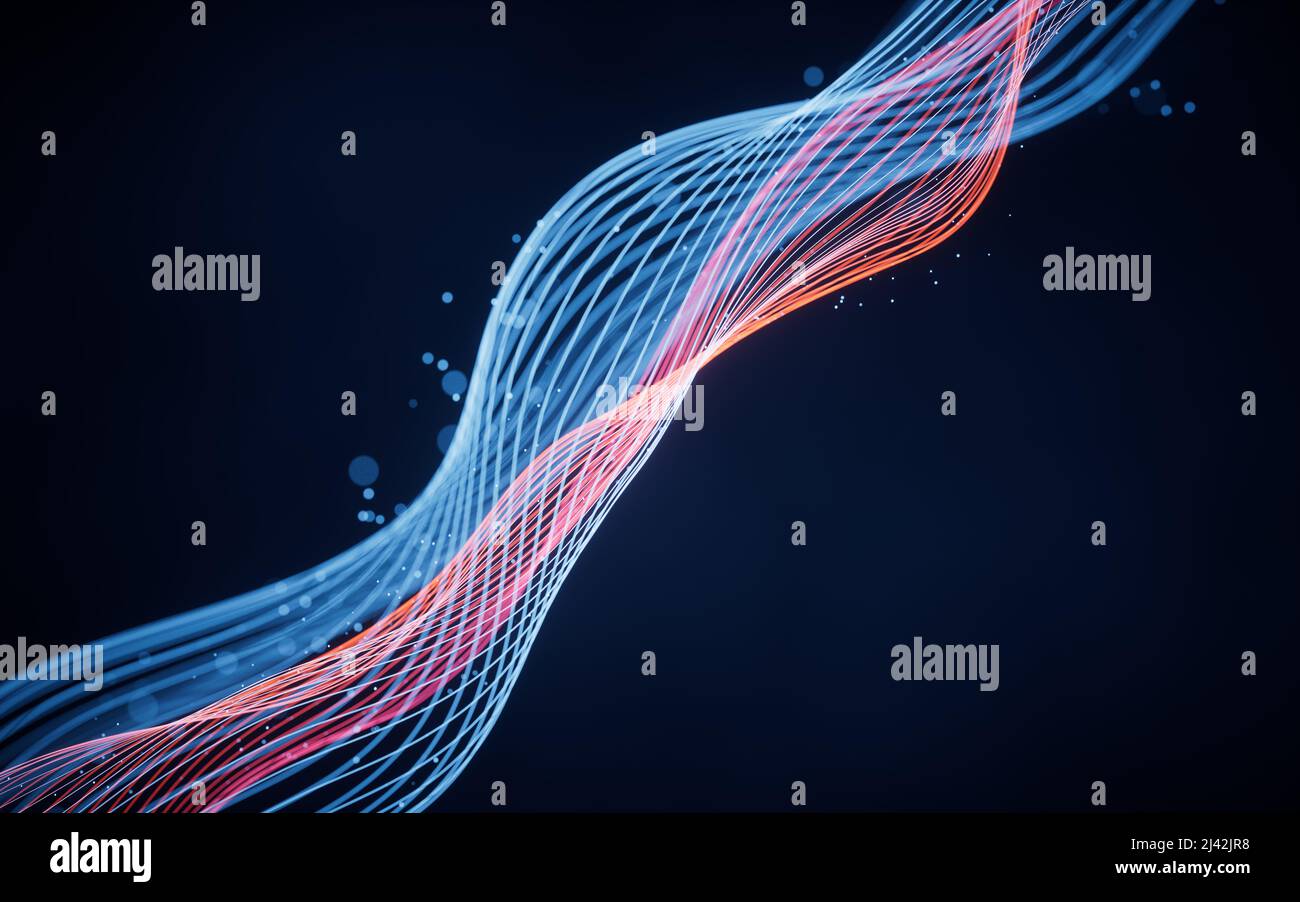 Flowing wave lines, curve pattern, 3d rendering. Computer digital drawing Stock Photo - Alamy