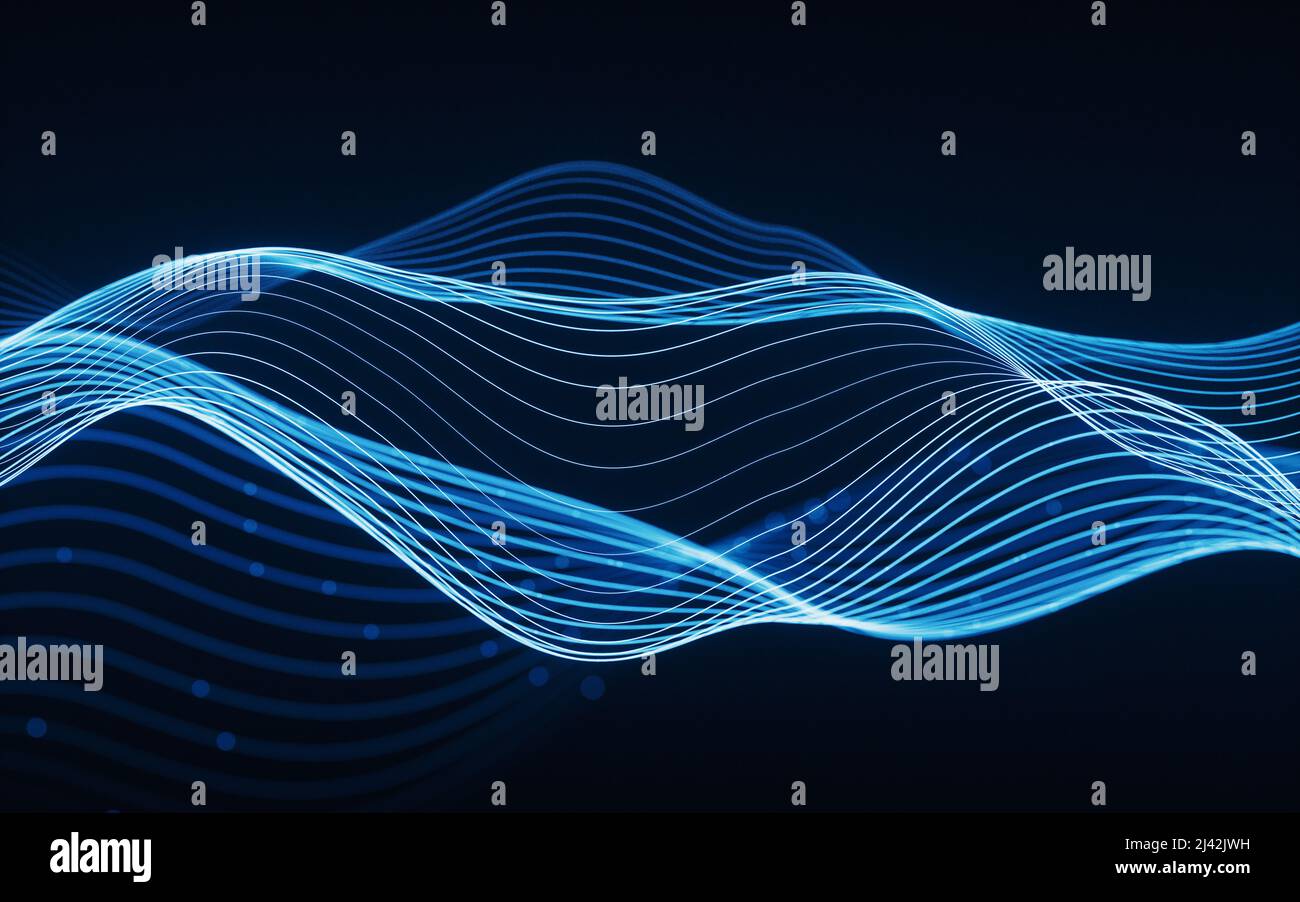 Flowing wave lines, curve pattern, 3d rendering. Computer digital drawing Stock Photo - Alamy
