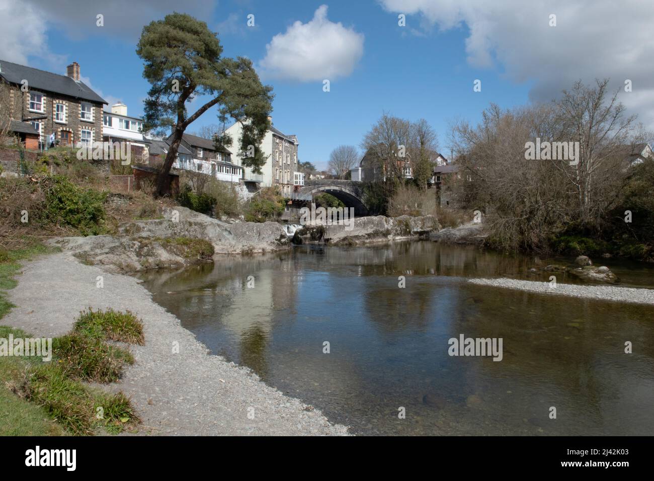 The River Wye at Rhayader, Powys, Wales, UK Stock Photo - Alamy
