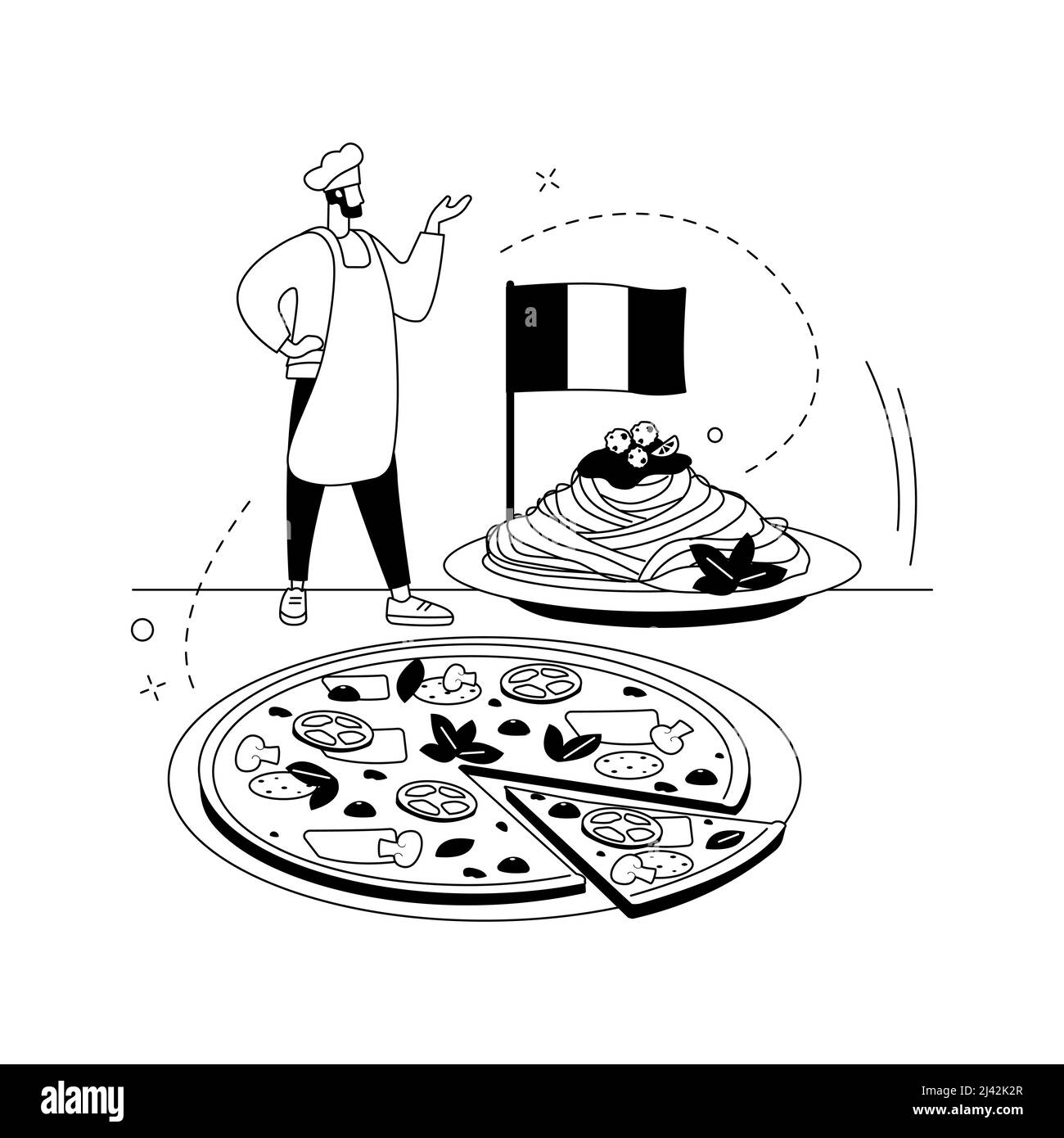 Italian cuisine abstract concept vector illustration. Mediterranean ...