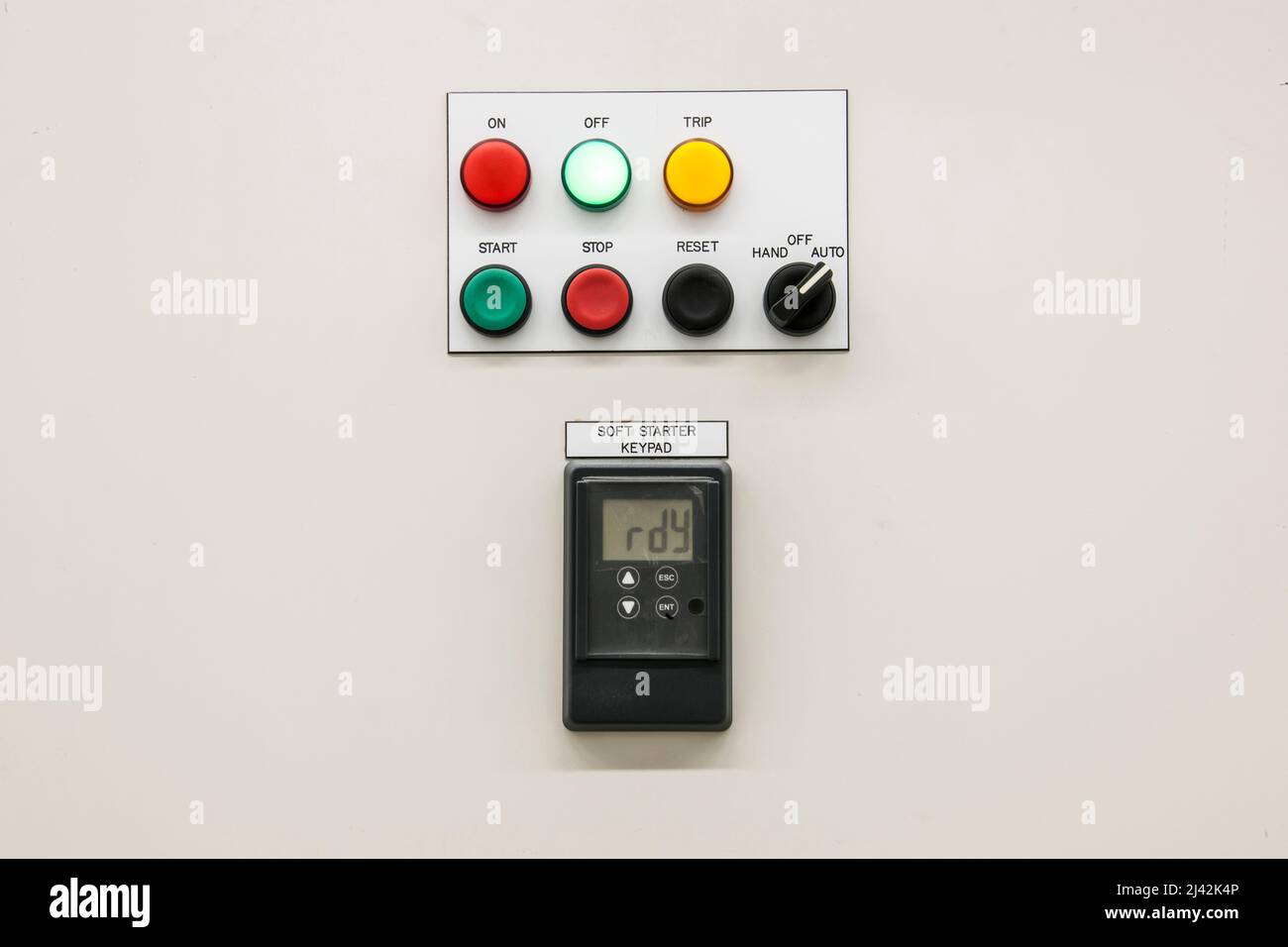 colorful buttons electro-mechanical switch panel Stock Photo - Alamy