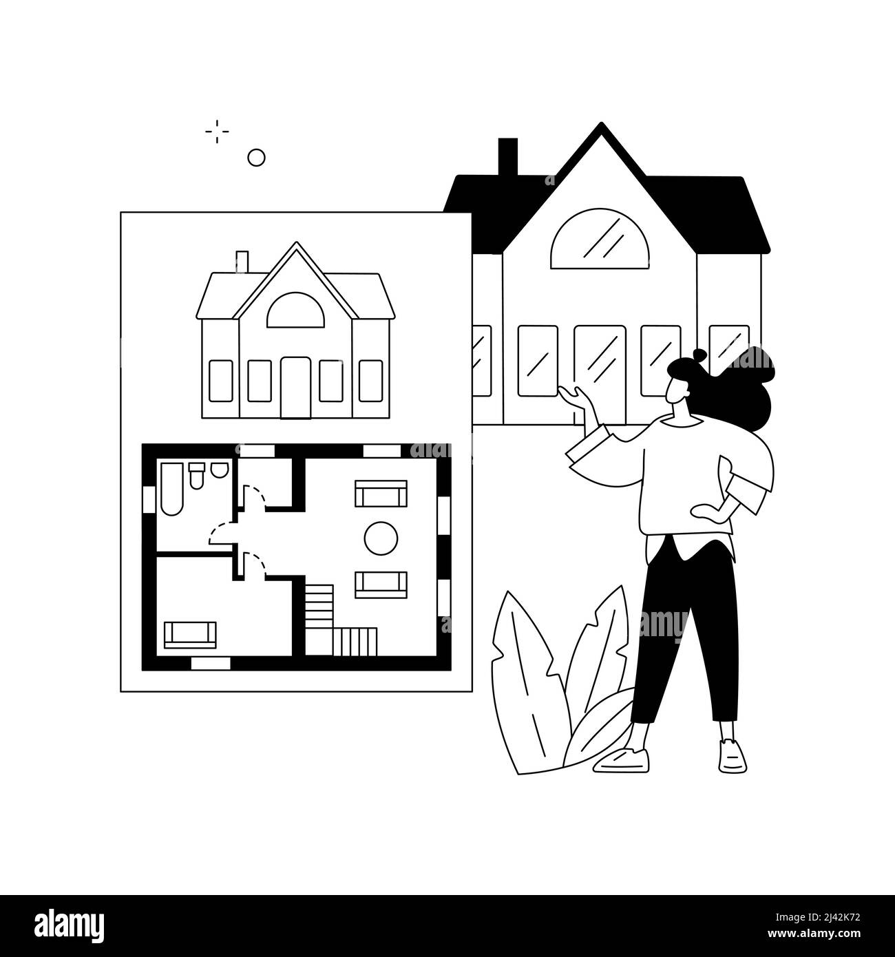 Real estate floor plan abstract concept vector illustration. Floor plan ...