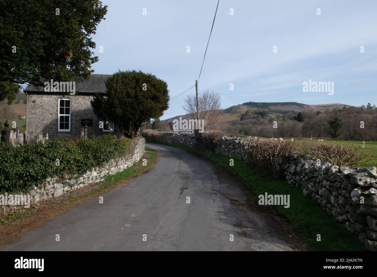 Country Lane at Llanwrthwl, Powys, Wales, UK Stock Photo - Alamy
