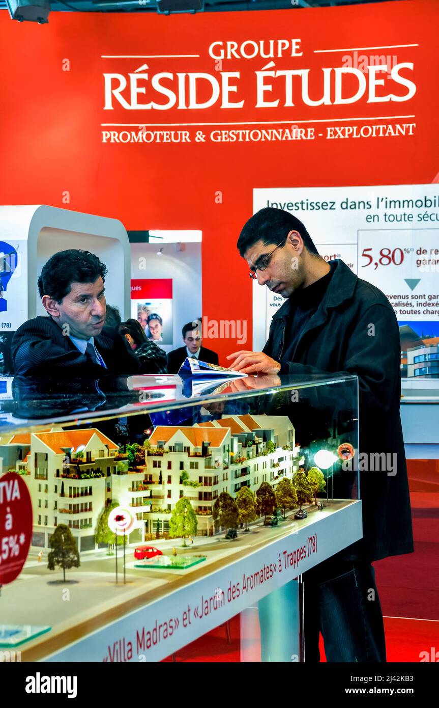 Paris, France - People Inside of Paris Real Estate Annual Exhibit at ...