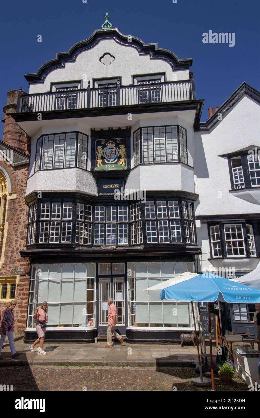 EXETER, UK - JULY 18, 2021 the famous and ancient Mol's Coffee House in ...