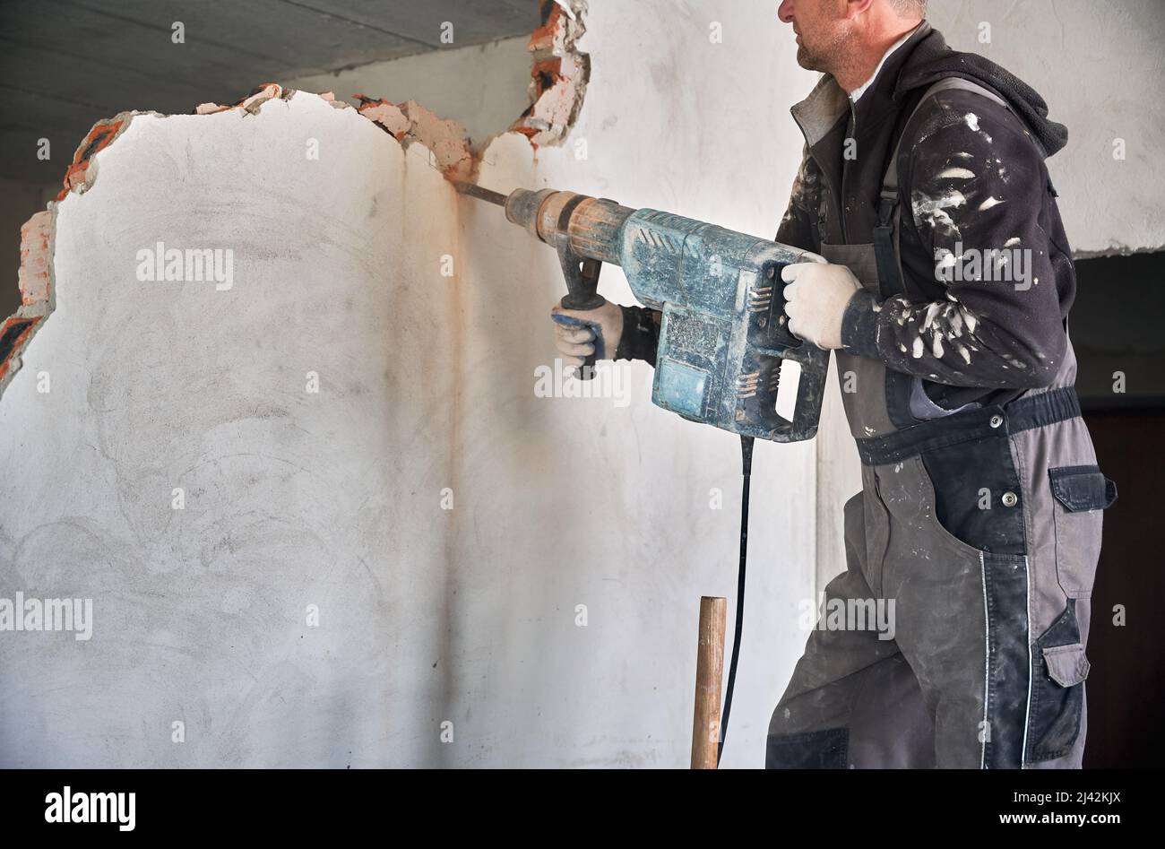 Close up of special powerful hand instrument with percussion mechanism ...