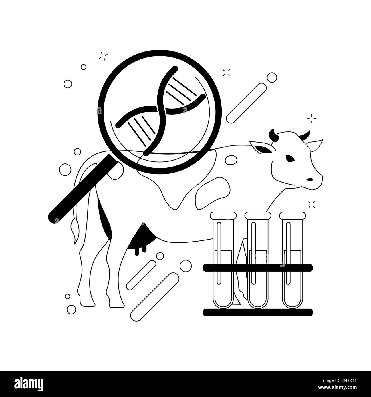 Genetically modified animals abstract concept vector illustration. Genetically modified food ...