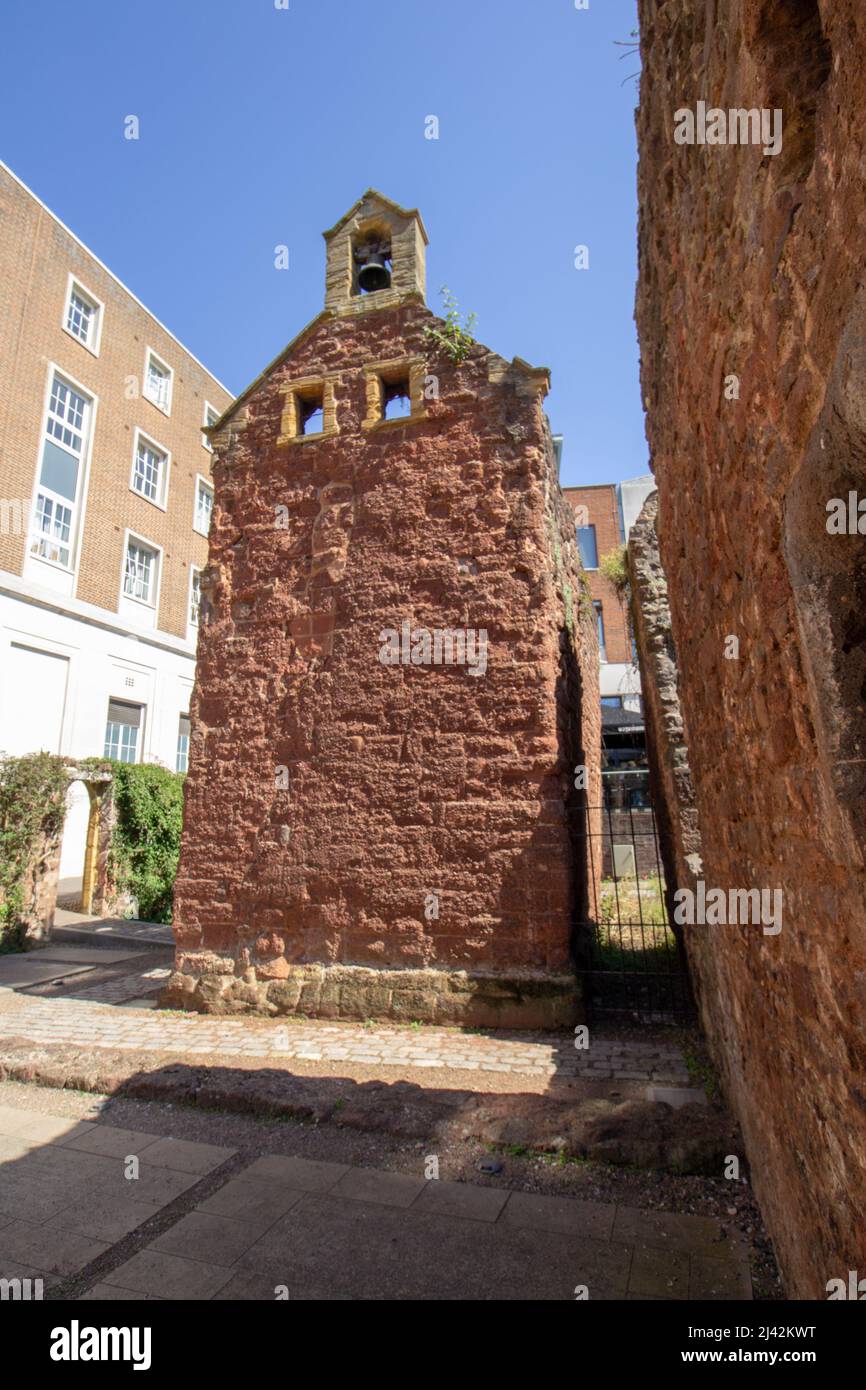 EXETER, UK - JULY 18, 2021 the historical ruins of St Catherine's ...