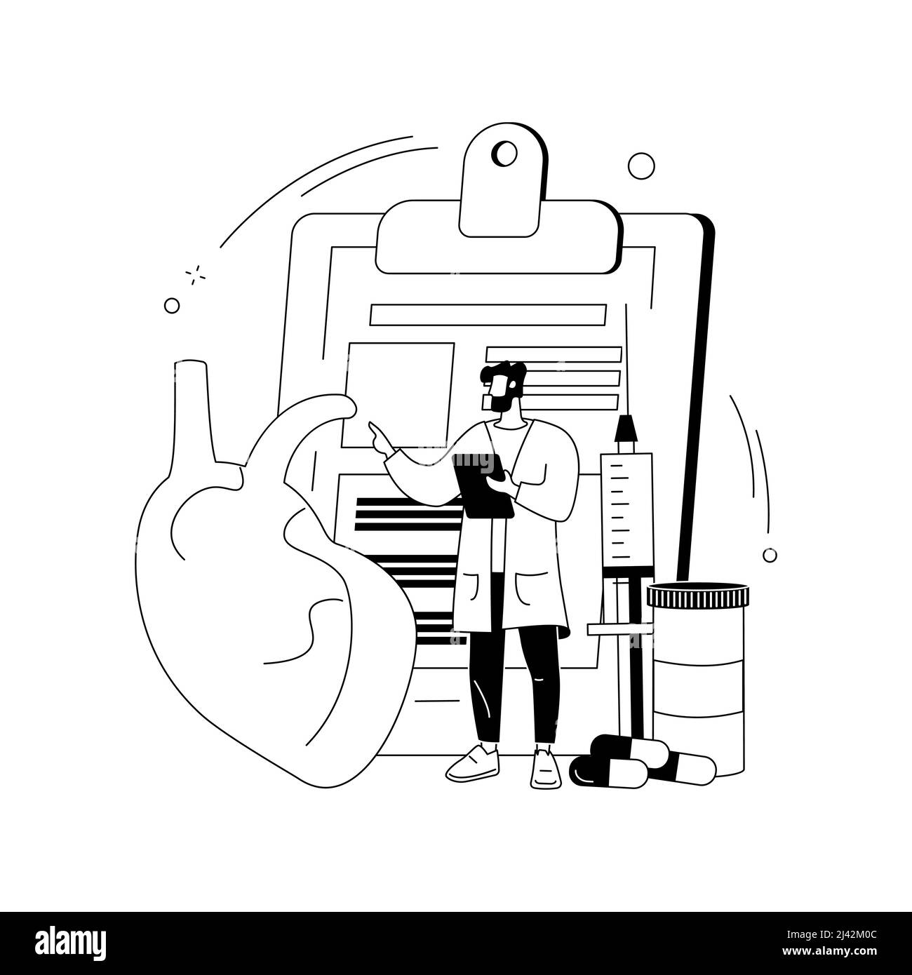Heart disease treatment abstract concept vector illustration. Chest ...