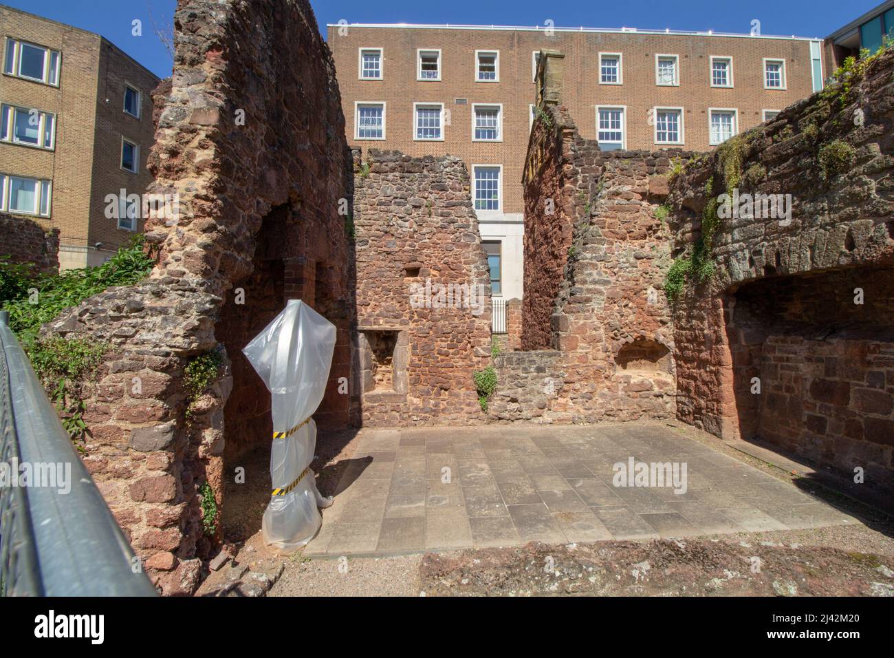 EXETER, UK - JULY 18, 2021 the historical ruins of St Catherine's ...