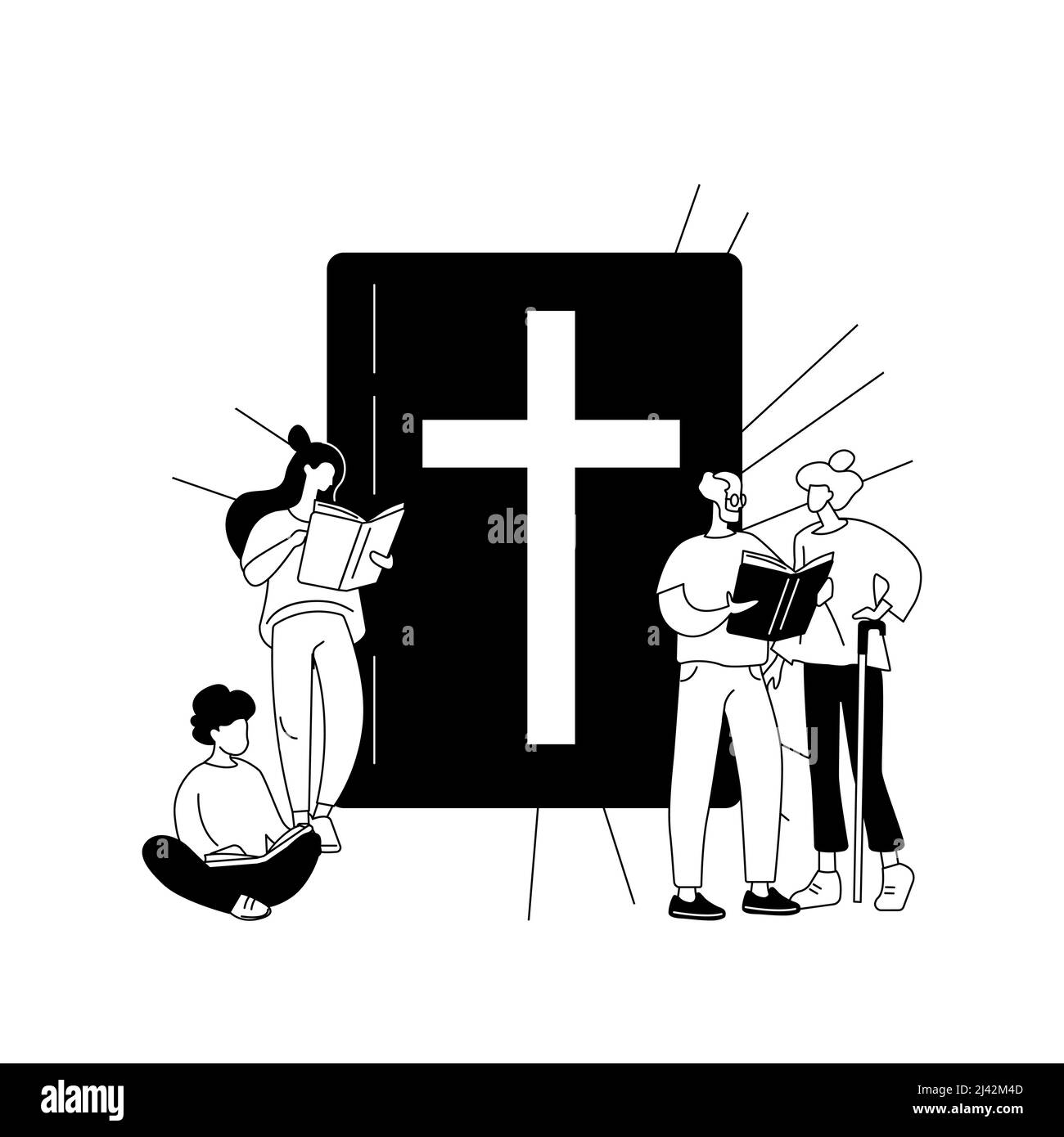 Holy bible abstract concept vector illustration. Bible translation ...