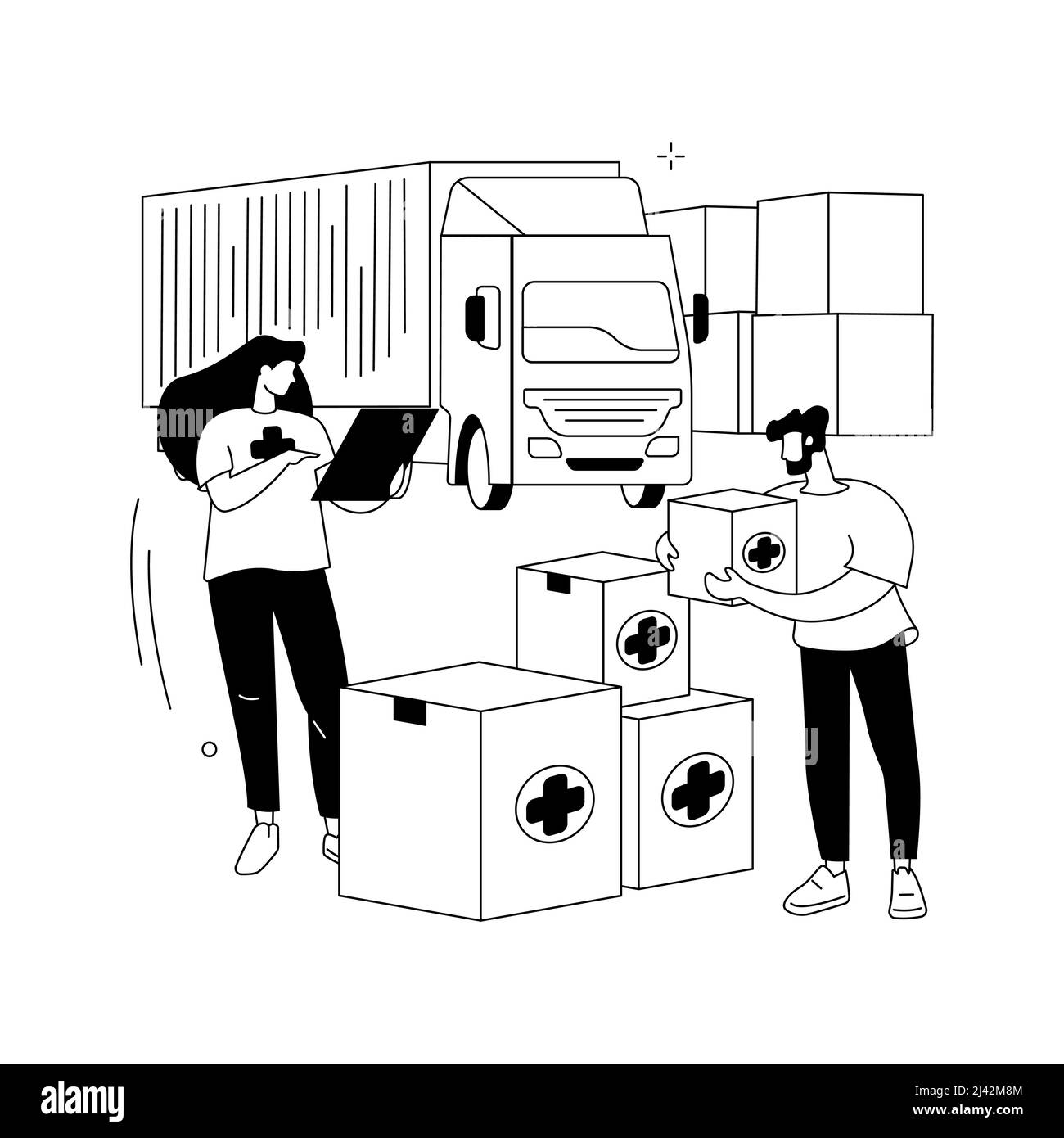 Humanitarian aid abstract concept vector illustration. Healthcare ...